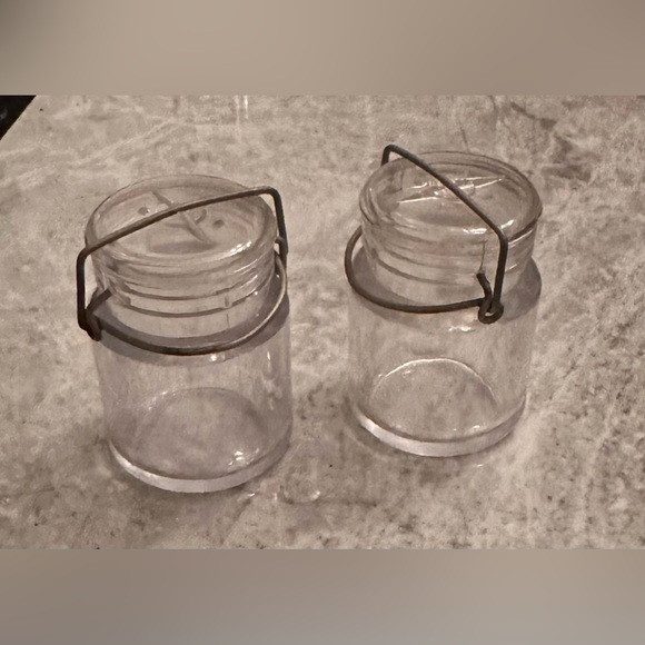 Kitchen | Vintage Clear Plastic Mini Mason Jar Salt Pepper Shaker Set ...